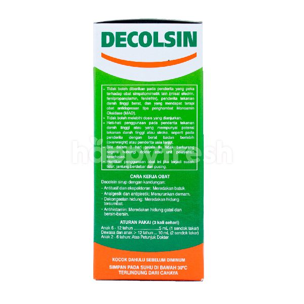 Jual Decolsin Cough & Flu Syrup Mint Flavor di Tip Top - HappyFresh